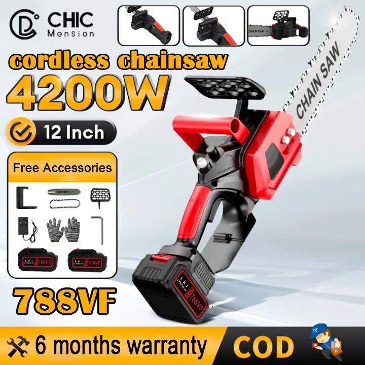 🔥CHIC🔥 4/6/8/10/12-Inch Chainsaw Cordless Chainsaw Mini Chainsaw Saw ...