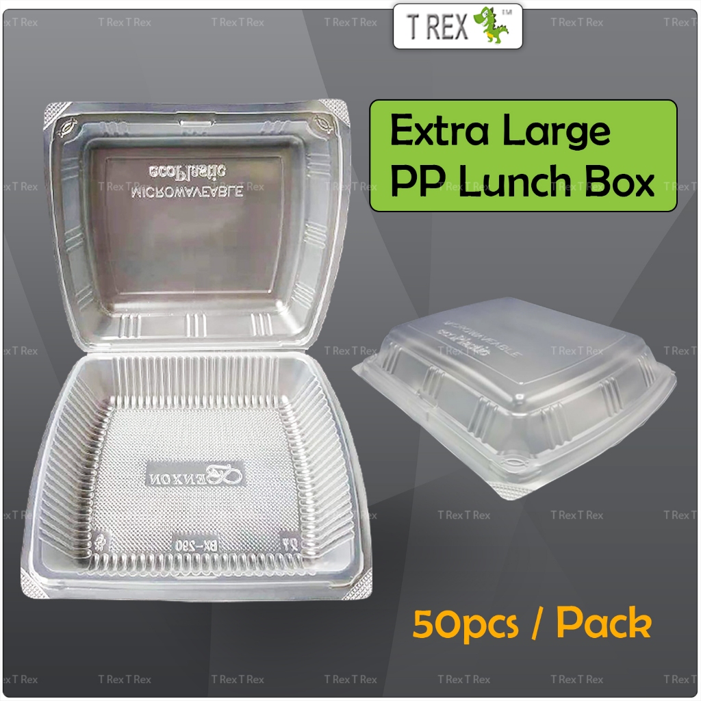 Extra Large PP Plastic Lunch Box - 50pcs / Chicken Chop Box / Take Away ...