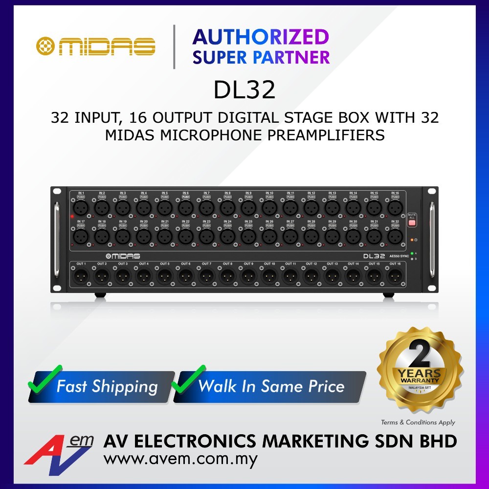 Midas DL32 Digital Snake I/O Box w/ 32 MIDAS Preamps & 8 Out | Shopee ...