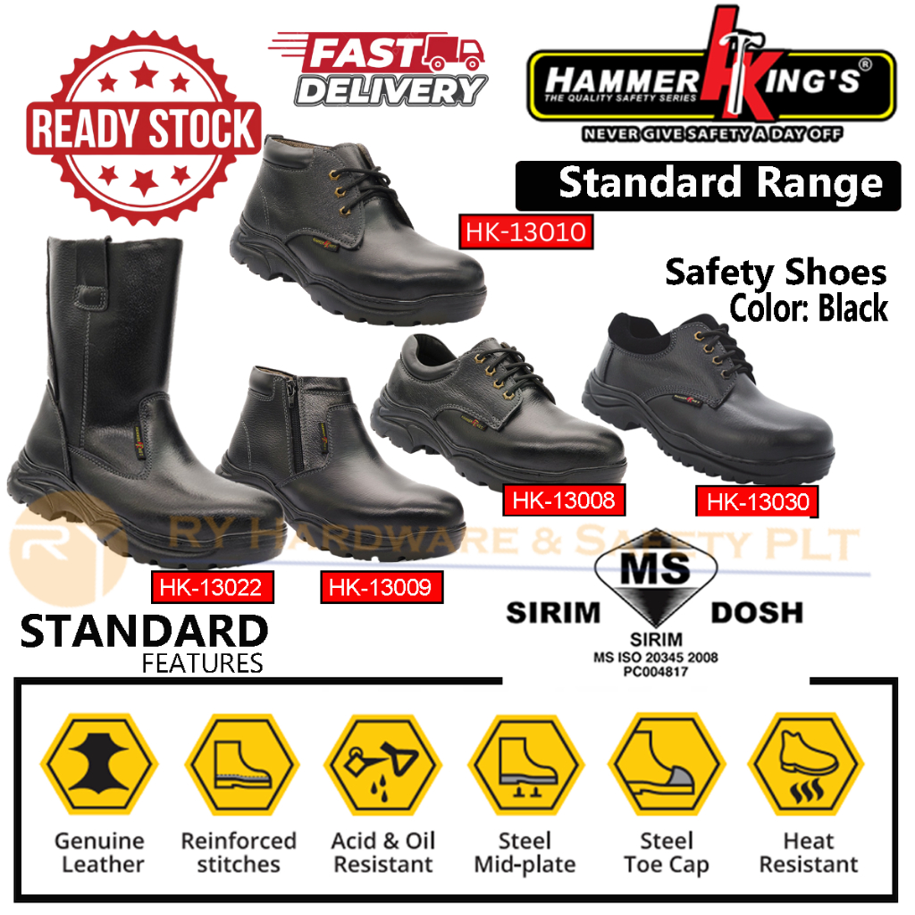 [SIRIM DOSH] HAMMER KING'S Standard Range Mens Safety Shoes, Steel Toe ...