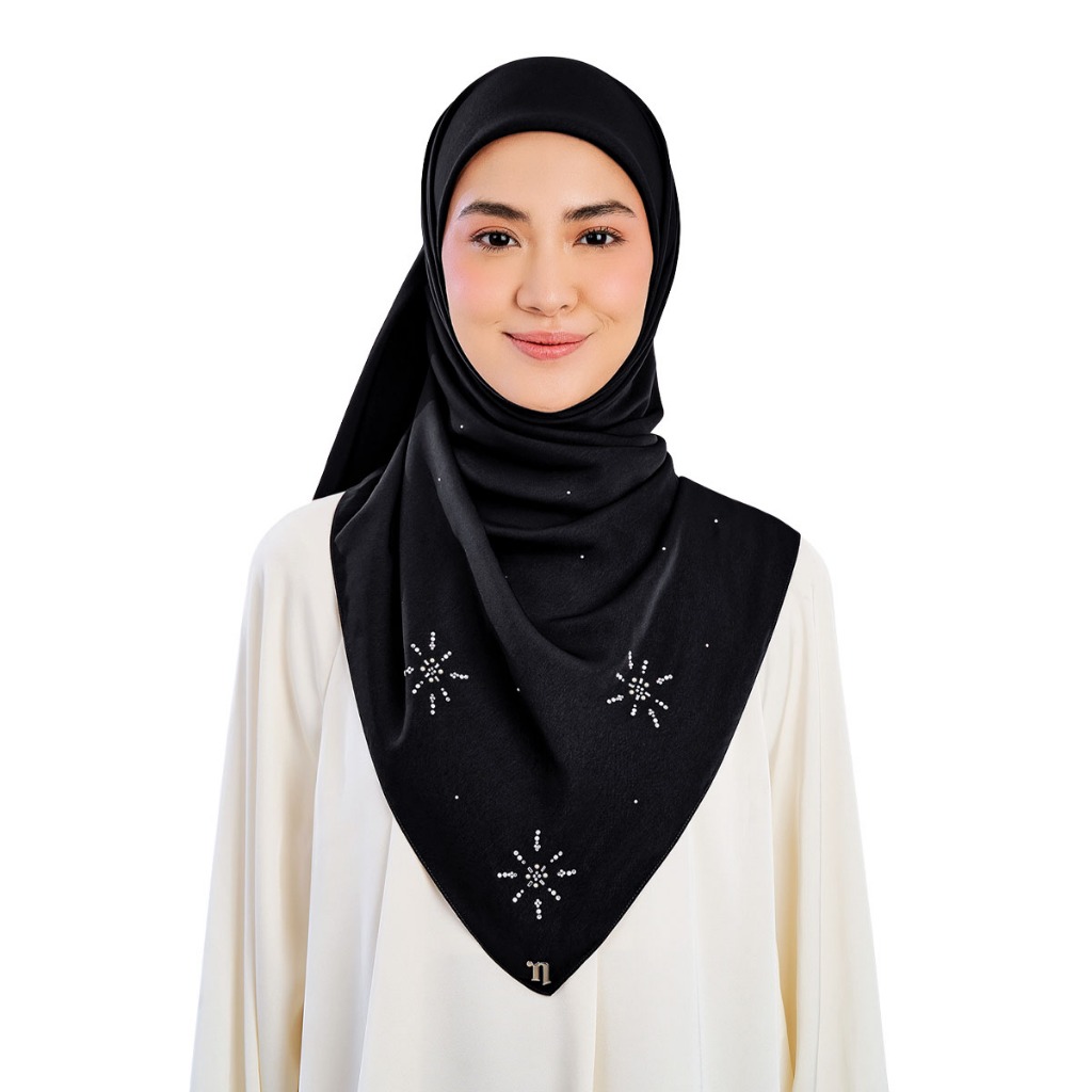 naelofar Lady Marisa Crystal Matte Satin Square | Shopee Malaysia
