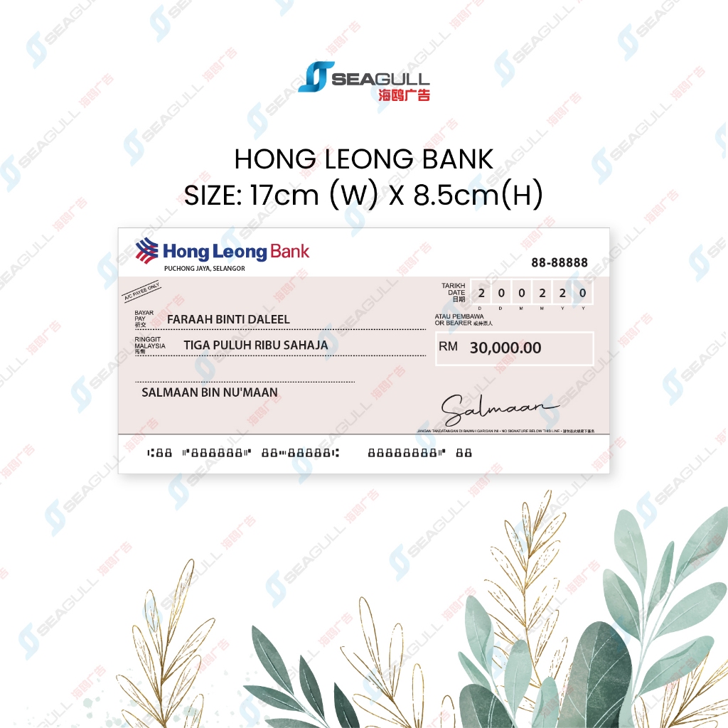 Mock Cheque | Replika Cek | Cek Hantaran Mockup Cheque | Cek Hantaran ...