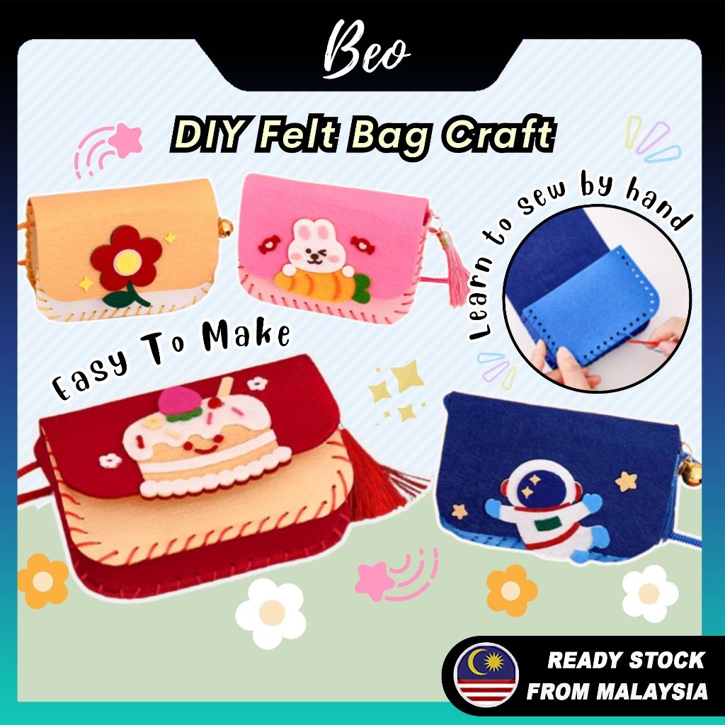 DIY Felt Bag Craft Children DIY Sewing Craft Bag For Kindergartens Kids ...