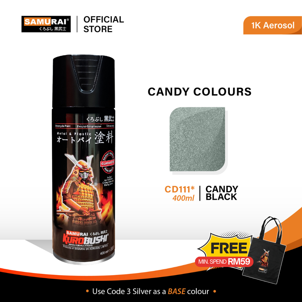 Samurai Spray Paint - CD111 Candy Black (400ml) | Shopee Malaysia