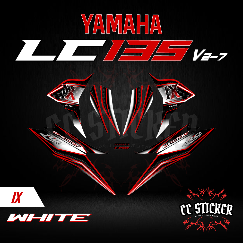 YAMAHA LC135 V2 V3 V4 V5 V6 V7 | MOTOR STICKER STRIPE IX EXCITER RC (17 ...