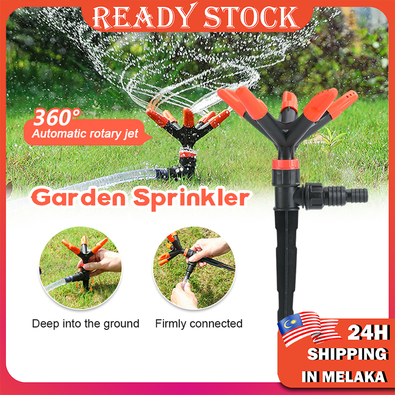 Water 360 Automatic 5 water Taps Sprinkler Garden Irrigation Hose Getah ...
