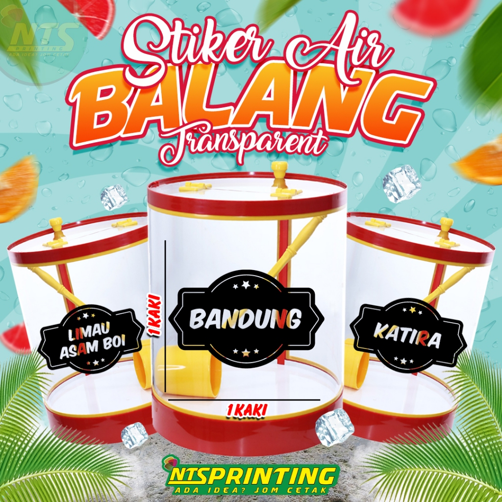 🔥HOT🔥 Sticker Air Balang Transparent Kalis Air - Aesthetic / Simple ...
