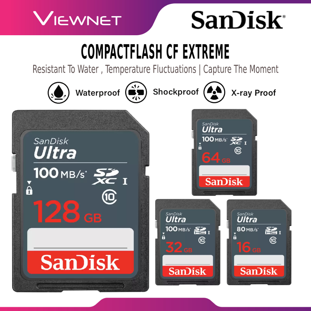 SANDISK ULTRA SDHC SDXC 16GB/ 32GB /64GB / 128GB / SD MEMORY CARD ...