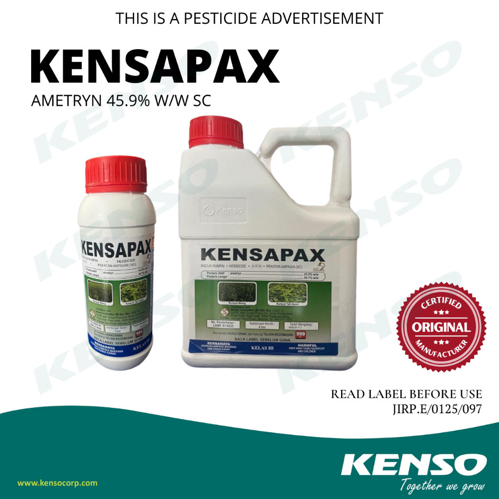 KENSO KENSAPAX (Ametryn 45.9% w/w SC) Herbicide 1L / 4L | Shopee Malaysia
