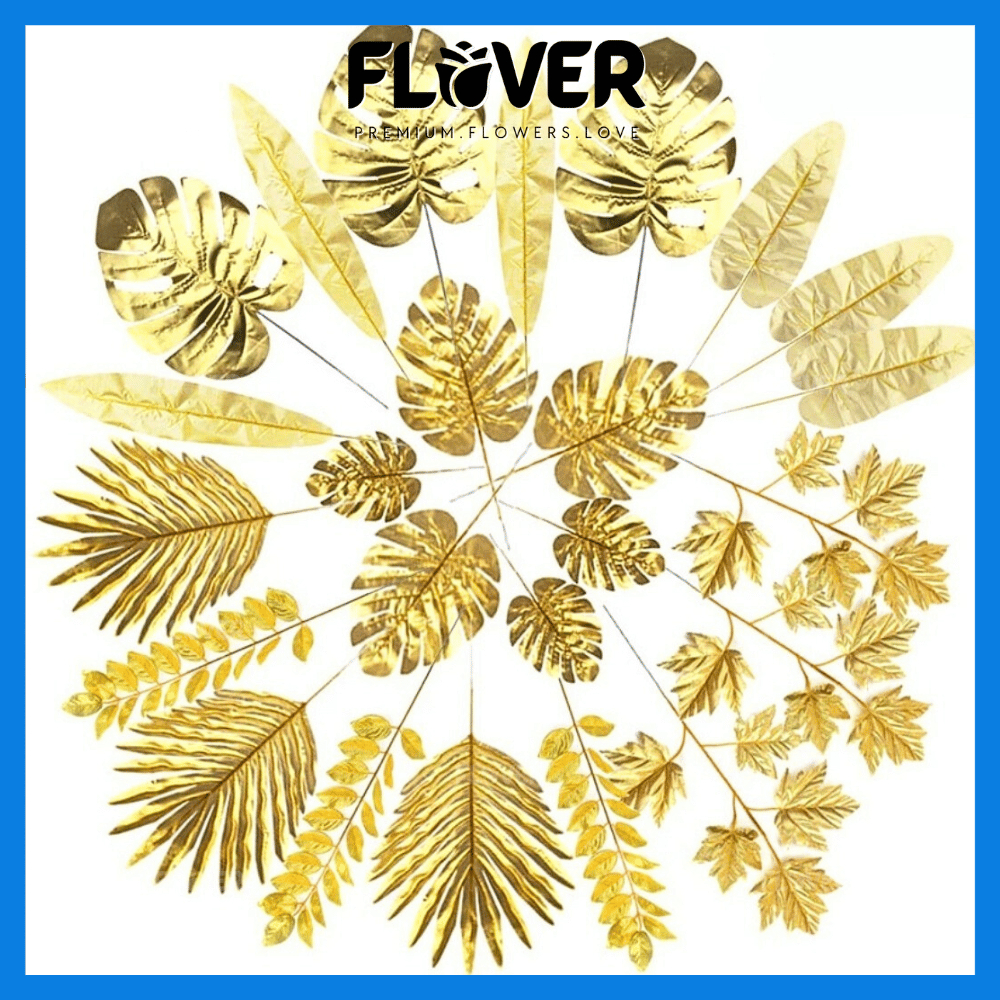 [1 Pcs] Gold Tropical Leaf | Daun Tropika Emas | Eucalyptus Monstera ...