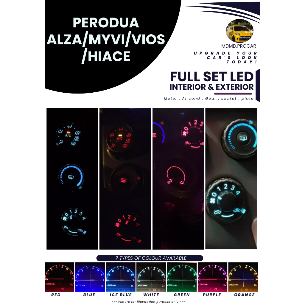 LED AC Switch Full Set Perodua Alza/Myvi/Vios/Hiace AC Panel Lowest ...