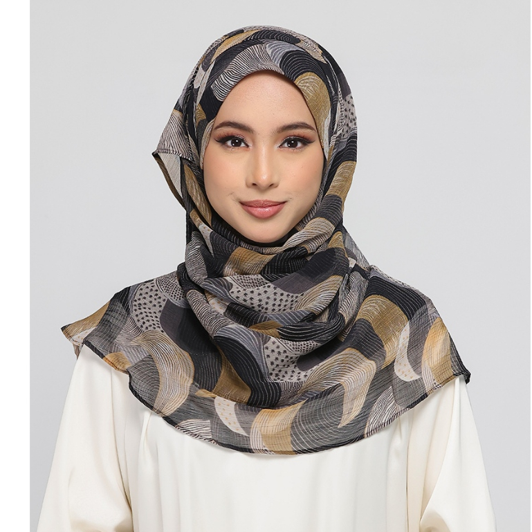 BOKITTA Hilal-Printed Plus Crinkled Chiffon (NOOR Collection) | Shopee Malaysia