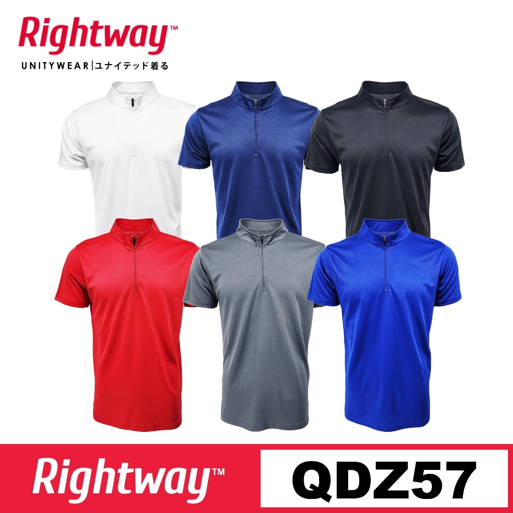 【PREMIUM】 RIGHTWAY Baju Polo Jersi Zip Kolar Quick Dry Microfiber Mock ...
