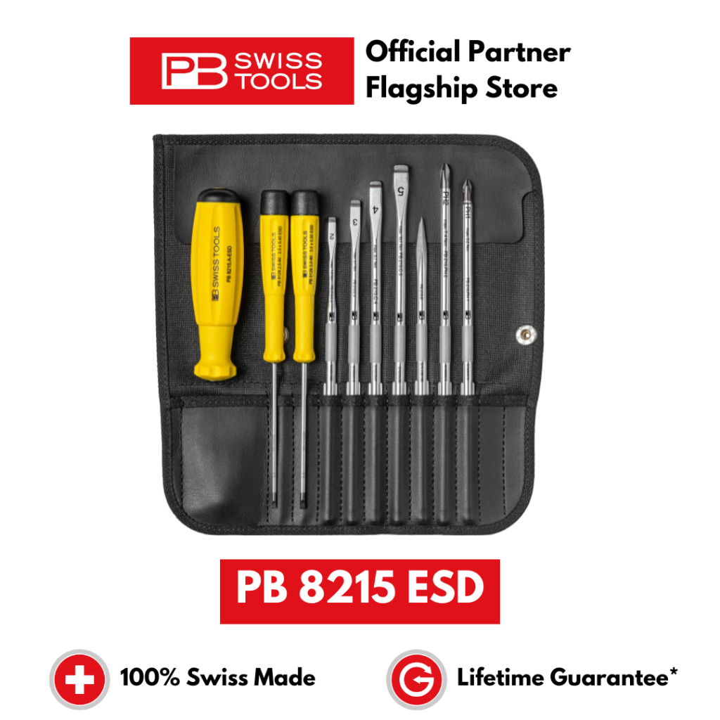 9pcs SwissGrip ESD Screwdriver Set PB Swiss Tools with interchangeable blades PB 8215 ESD ...