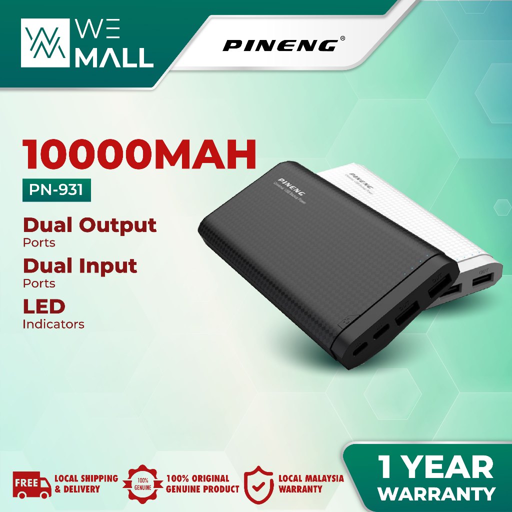 PINENG PN-931 10000mAh Powerbank PN931 10000mAh Lithium Polymer Power ...