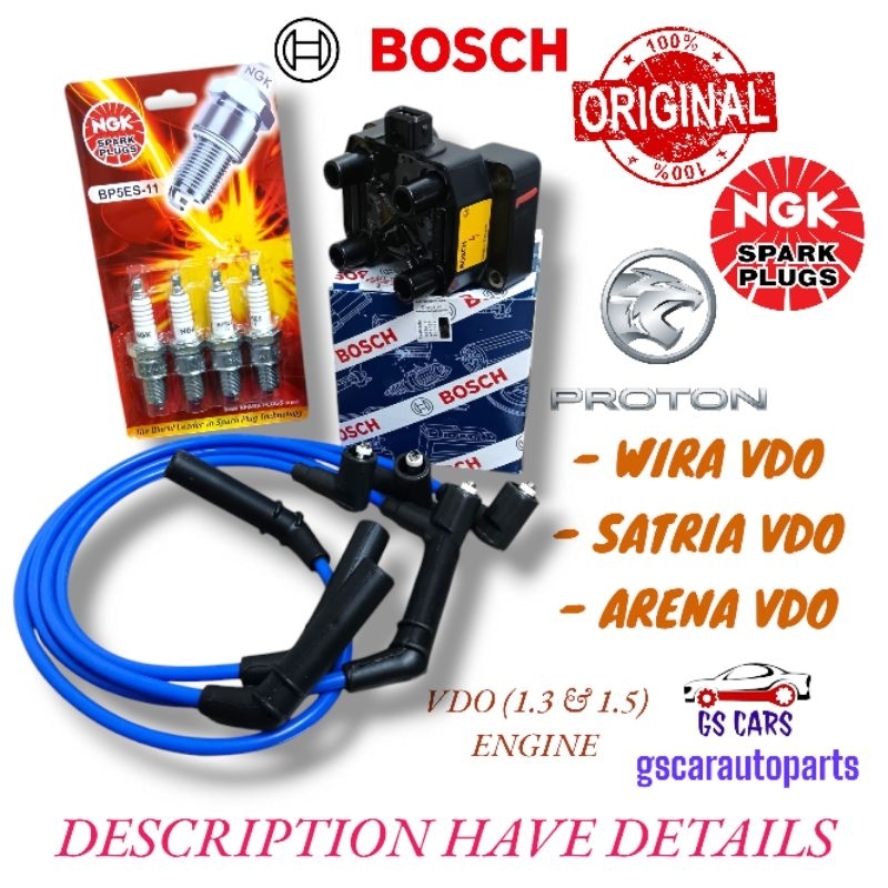 Proton original bosch vdo ignition plug coil proton wira satria arena ...