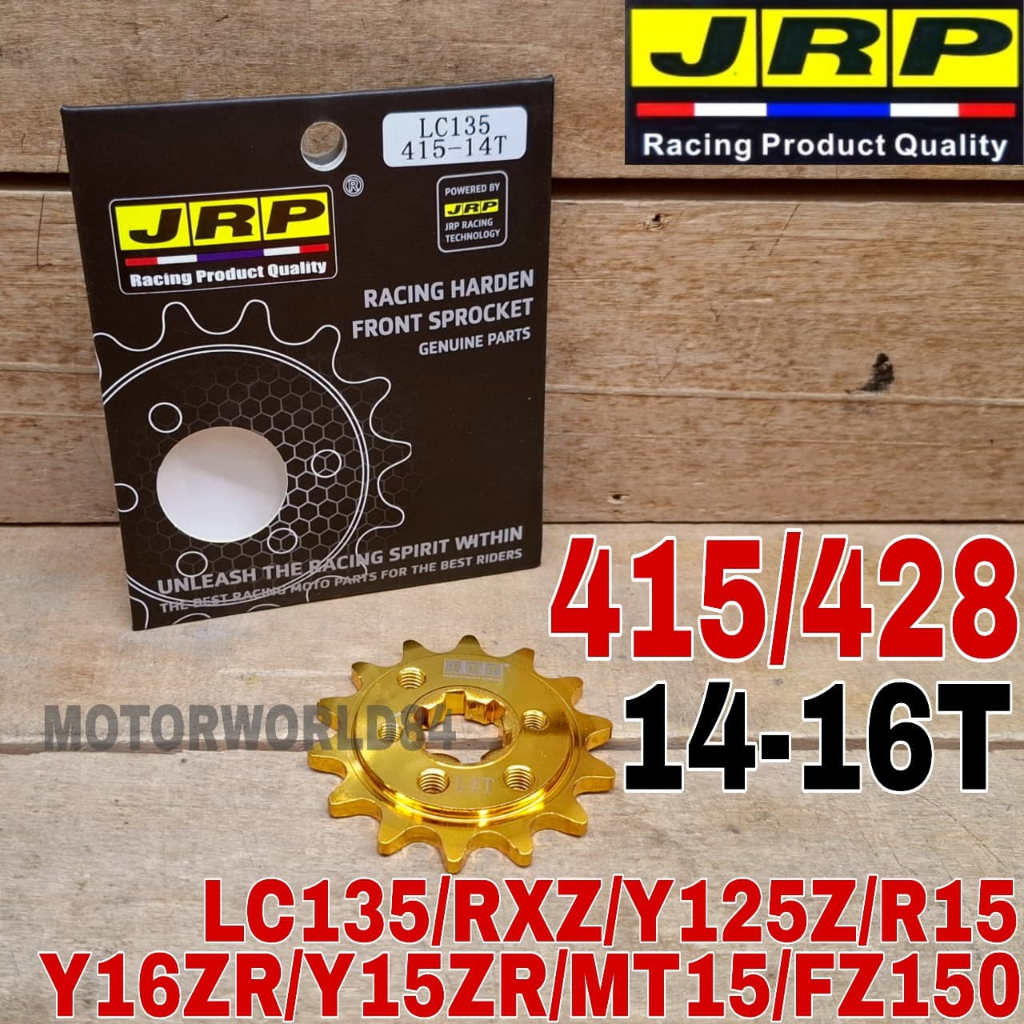 FRONT SPROCKET GOLD 415 428 14T/15T/16T JRP MADE IN THAILAND MOTOR ...