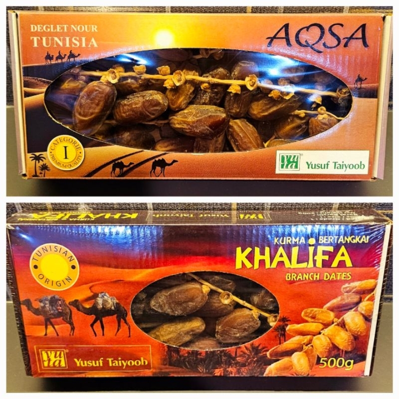 Net 500g Yusuf Taiyoob Khalifa AQSA Kurma Bertangkai Tunisian Kumar ...