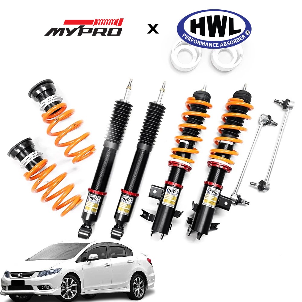HWL HONDA CIVIC FB (LR) "11-16" High-Low Body shift , Soft Hard ...