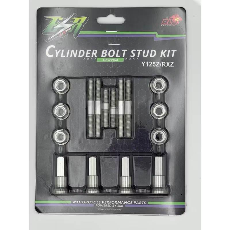 Tiang Head Stainless Steel RXZ 125Z SS STUD NUT Kit 100% ESR Motor Head ...