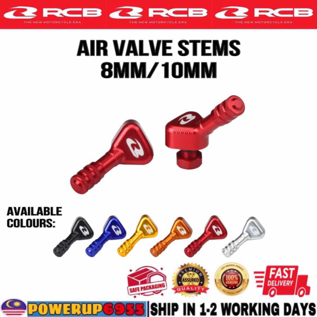 RCB UNIVERSAL AIR VALVE STEMS ALLOY KEPALA TUBELESS NUT NAT 8MM 10MM ...
