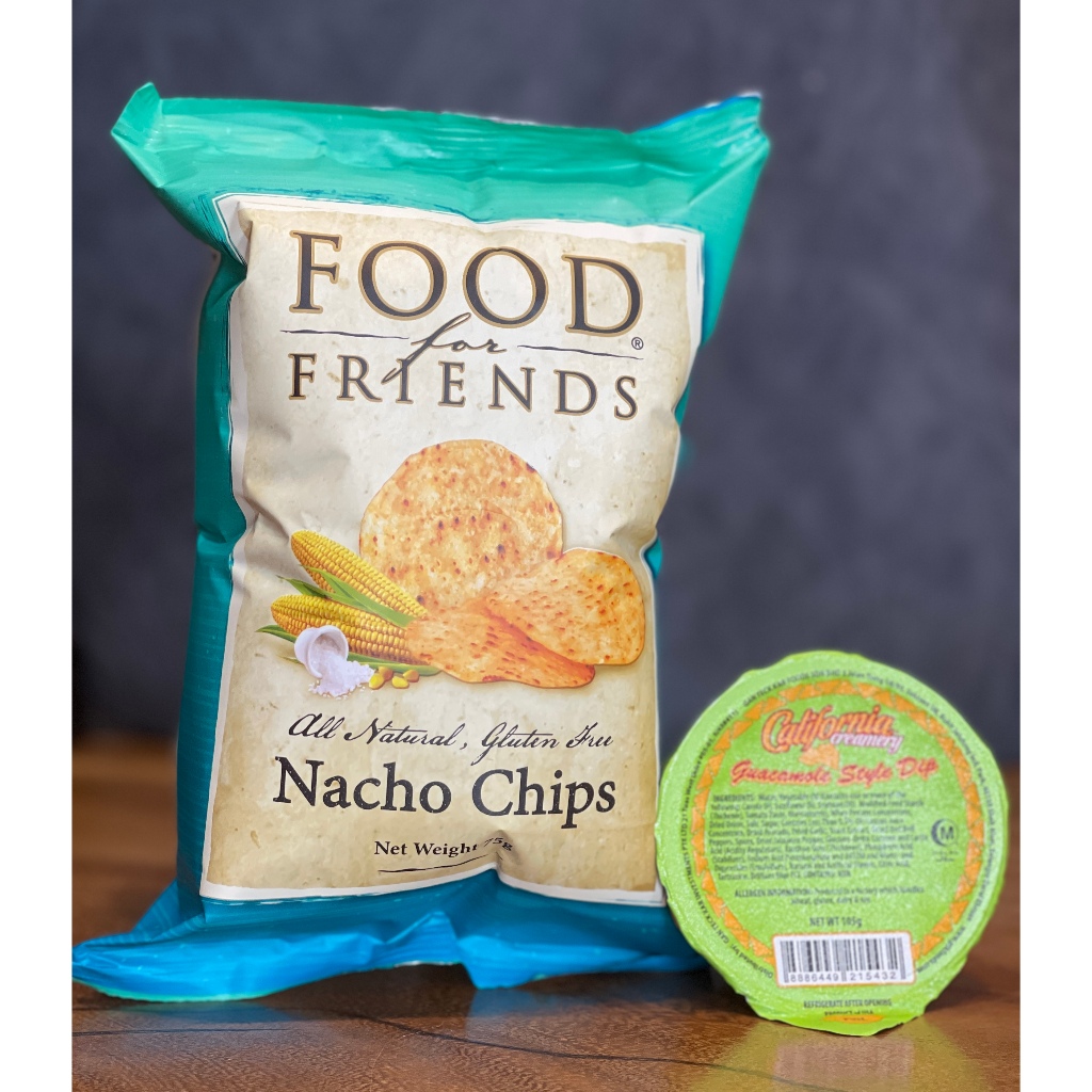 Food For Friends Nacho Chips Lightly Salted (75g) with Guacamole Style ...