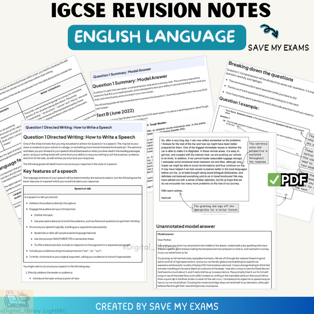 IGCSE English Language Revision Notes (Save My Exams | SME) | Shopee ...