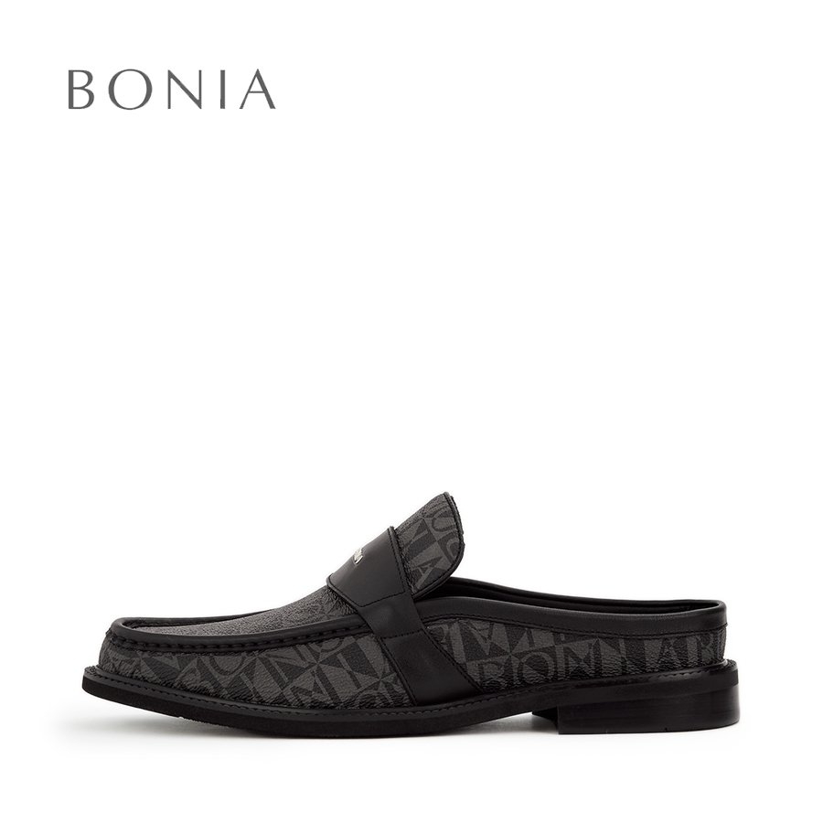 Bonia Navy Blue Argilosi Monogram Driving Shoes | Kasut Memandu ...
