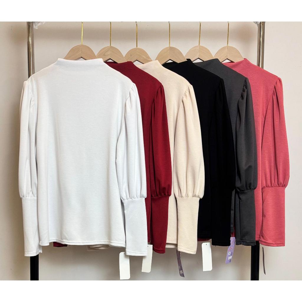 Stylish Inner Puff High Neck Blouse (Max 75KG) | Shopee Malaysia