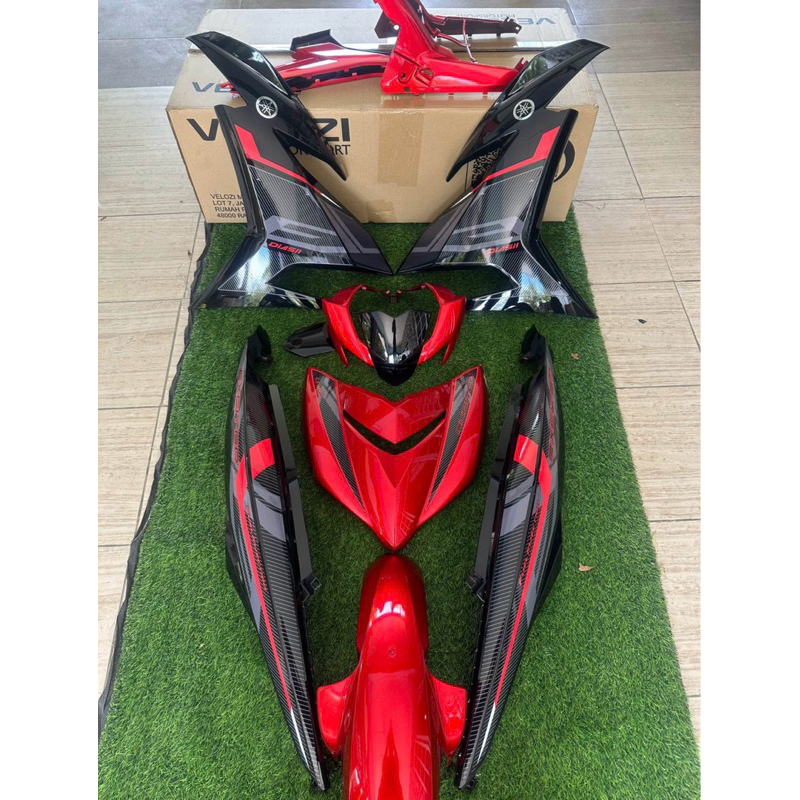 VELOZI COVER SET CUSTOM YAMAHA Y15ZR V1/V2 RC VIETNAM RED-BLACK（SIAP ...