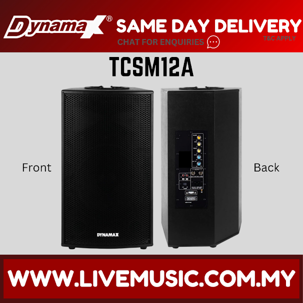 DYNAMAX TCSM12A 12" 2-WAY 150W Powered Speaker - Each ( TCSM-12A TCSM ...