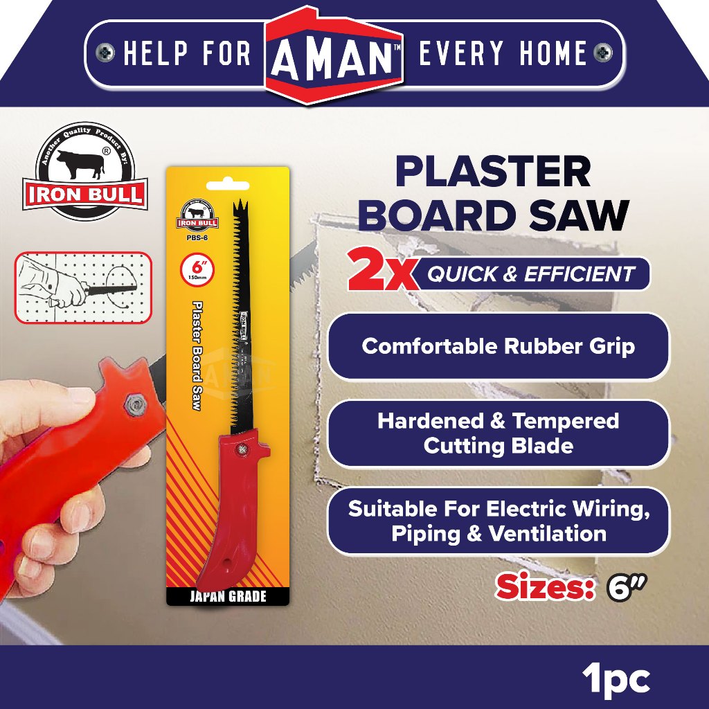 IRON BULL Wall Board Saw For Cutting Plaster Ceiling Gypsum Drywall ...