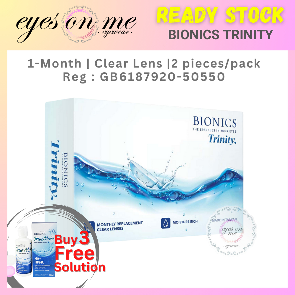 Bionics Trinity Monthly Clear Lens (2Pieces/Box) 55% Water Contain ...