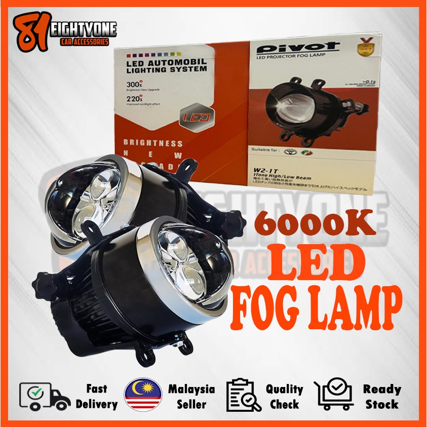 (81) Original 100% Pivot Led Projector Fog Lamp 1 Tone 6000K 1 Pairs ...