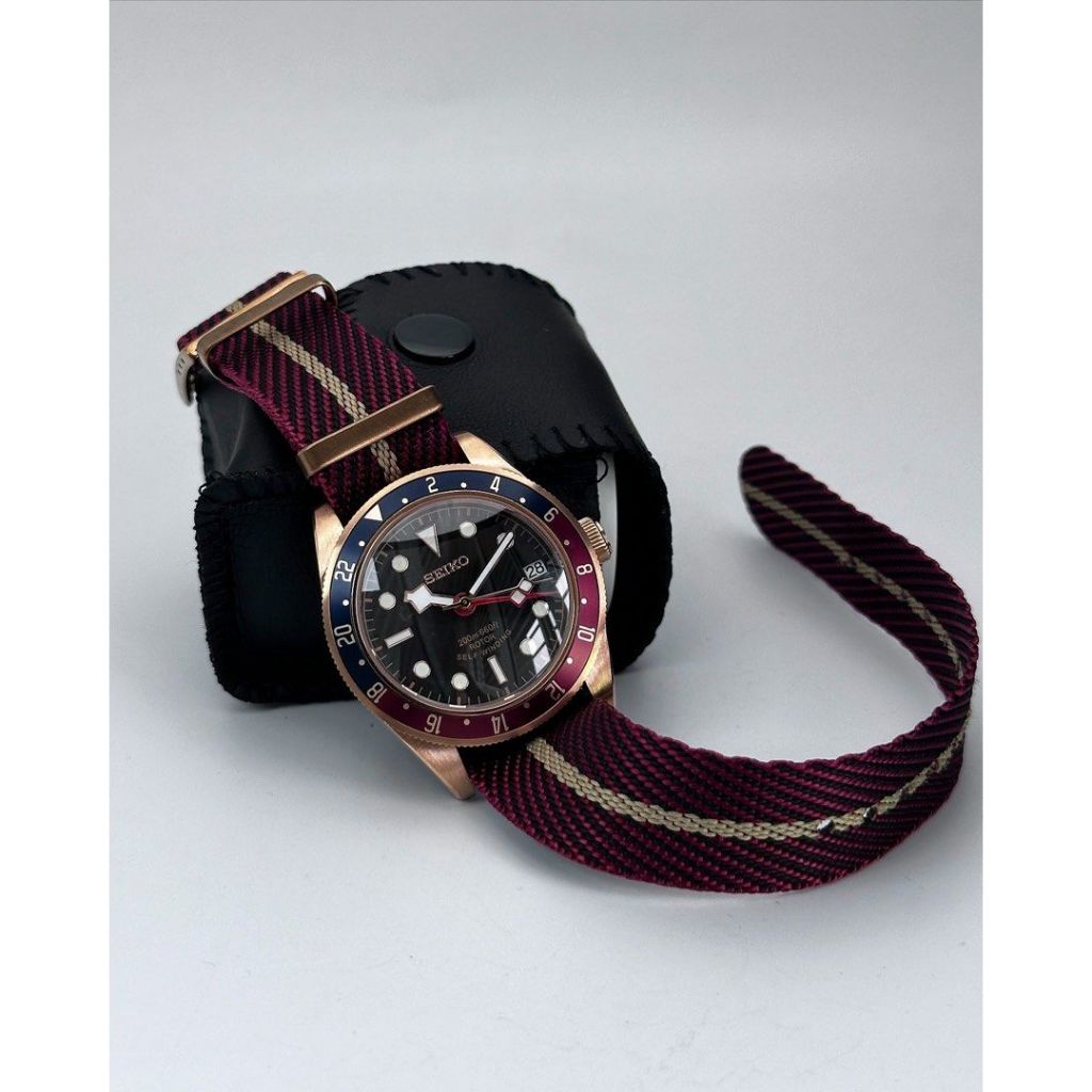 【39mm Pepsi Rose Gold BB58 GMT on Nato Strap】 Custom Seiko Mod ...