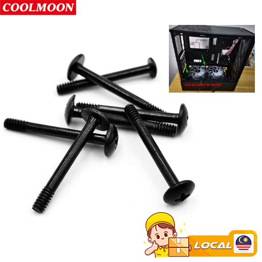 Long 30mm M5 Screw Computer Case Water Cooler Fan Flat Head Self ...