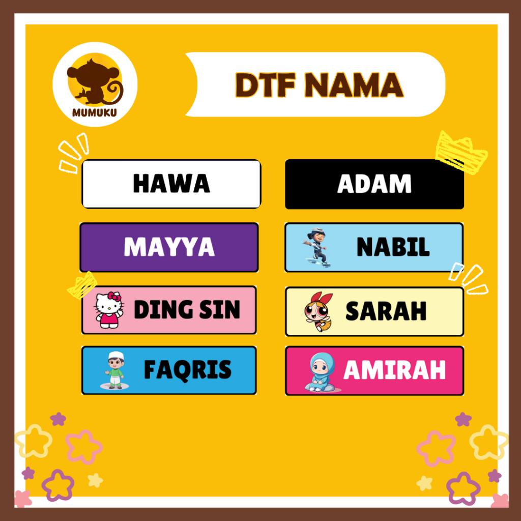 Sticker Label Baju & Iron On Label, Pelekat Nama Baju, Sticker Iron On ...