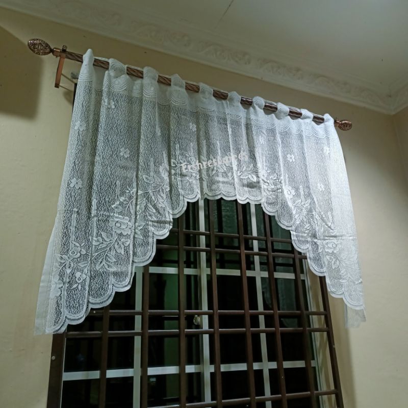LANGSIR LACE PINTU DAN TINGKAP H364 (60x42") rod/dawai/cangkuk/hook ...