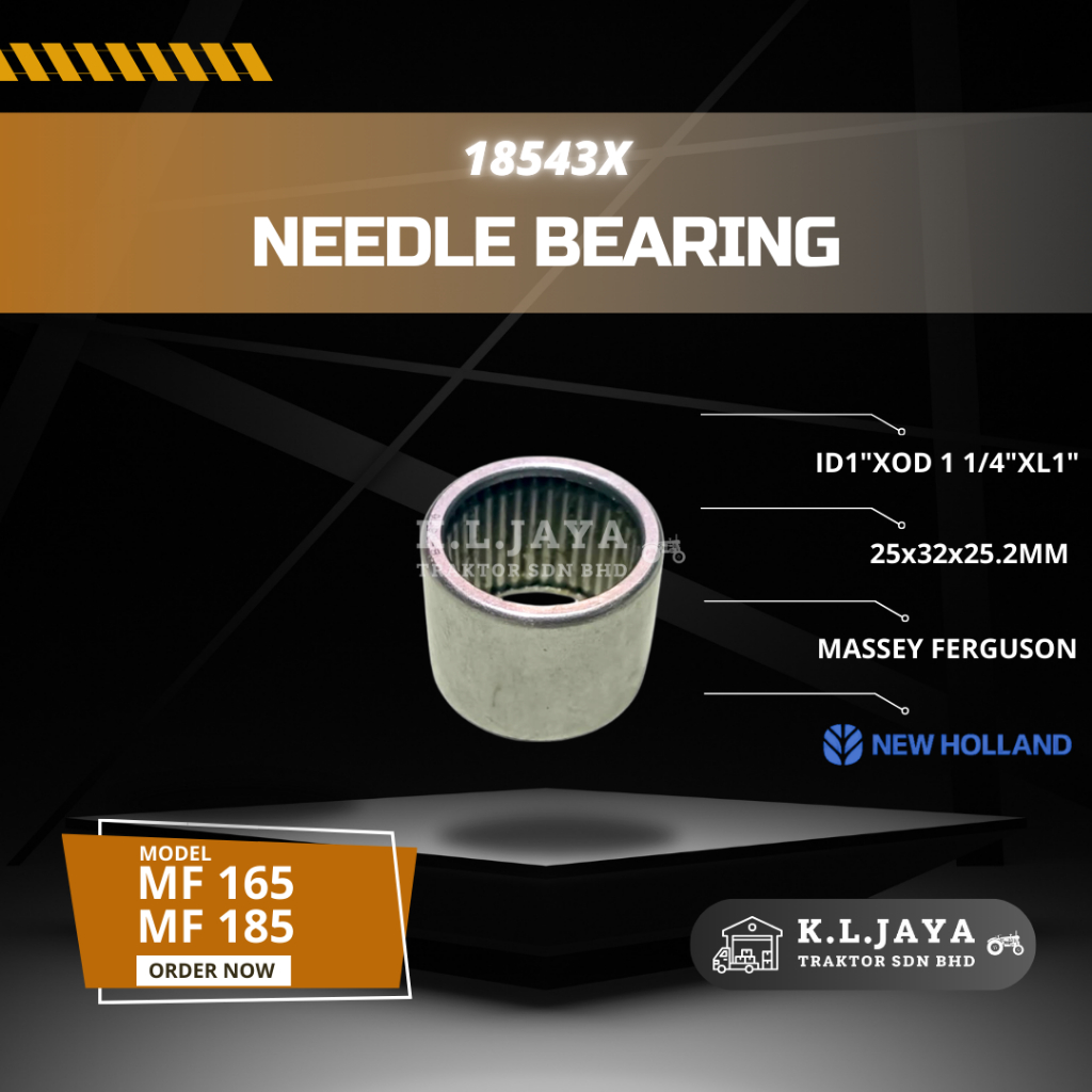 NEW HOLLAND AGRICULTURE MASSEY FERGUSON NEEDLE BEARING 18543X MF165 ...