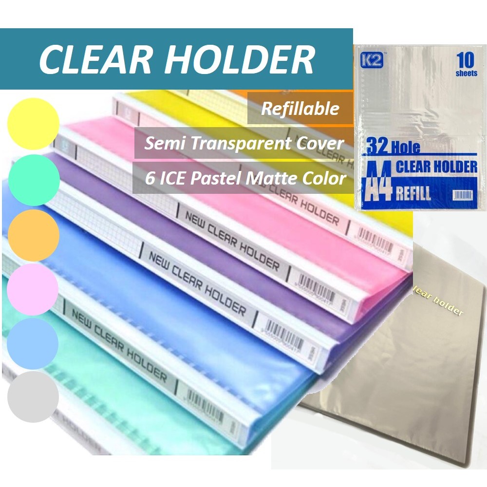 EMI K2 Clear Holder Document ICE Semi Transparent Pastel Color ...
