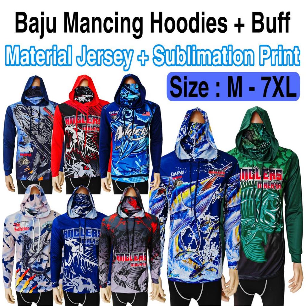 NCH Baju Pancing Lengan Panjang Hoodies+Buff Baju Mancing Tangan ...