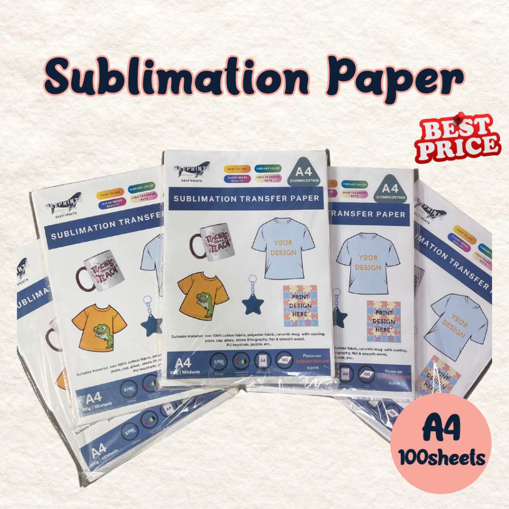 100sheets A4 | Sublimation Transfer Paper / Heat Transfer Paper / Heat ...