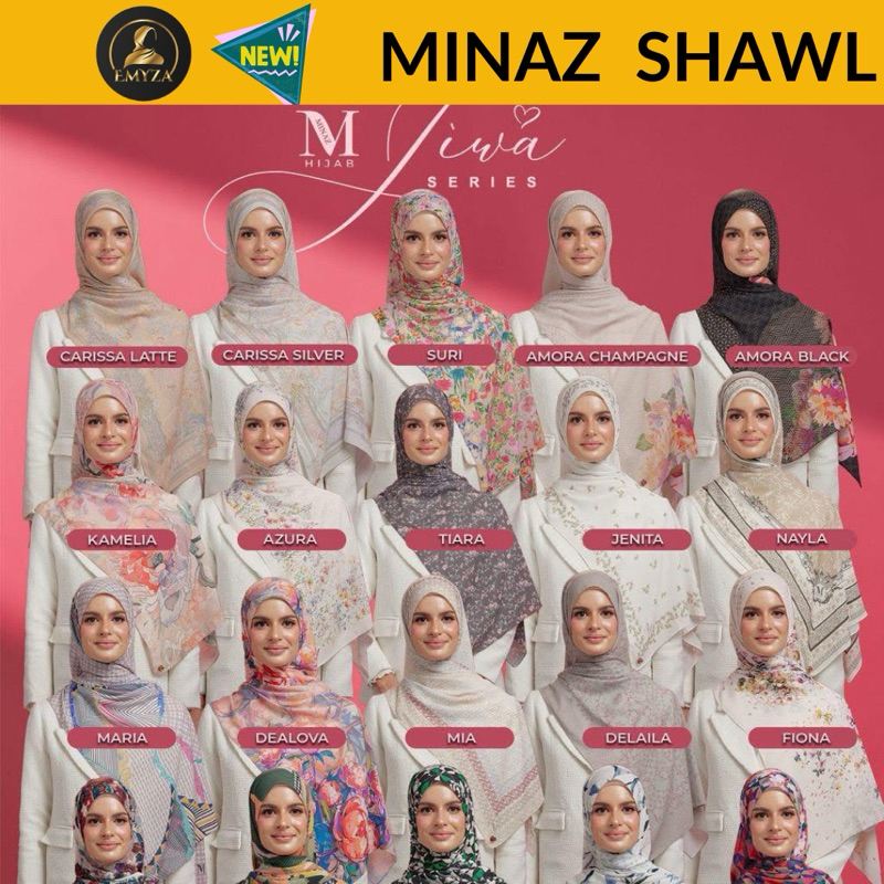 [𝐌𝐈𝐍𝐀𝐙 𝐒𝐇𝐀𝐖𝐋] Minaz Jiwa Printed Shawl Chiffon | Shopee Malaysia