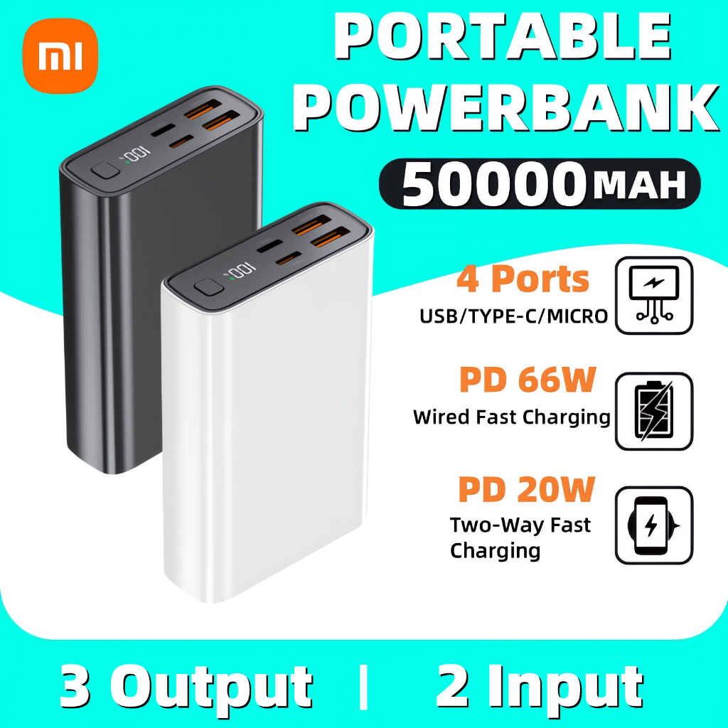 Xiaomi Power Bank 50000mAh 66W 100% Original powerbank fast charging ...