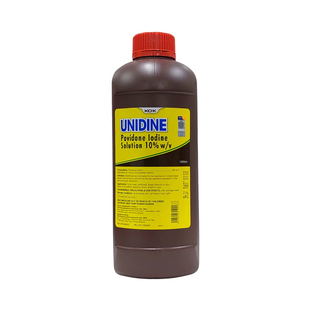 Unidine Povidone Iodine Solution 10% w/v 1000ml | Shopee Malaysia