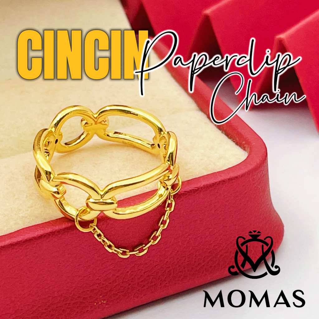 Cincin Paperclip Chain Emas 916 Tulen Cincin Emas 916 Bajet Cincin ...