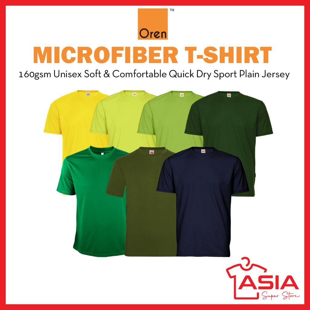 OREN SPORT Plain Jersey Tshirt Sport Microfiber Shirt Baju Sukan Jersi ...