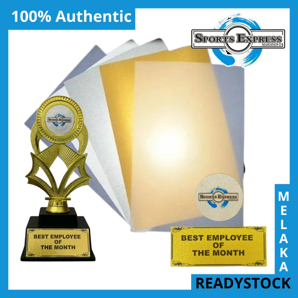 DIY A4 Size Gold & Silver Sticker + Transparent Film For Trophy, Medals ...