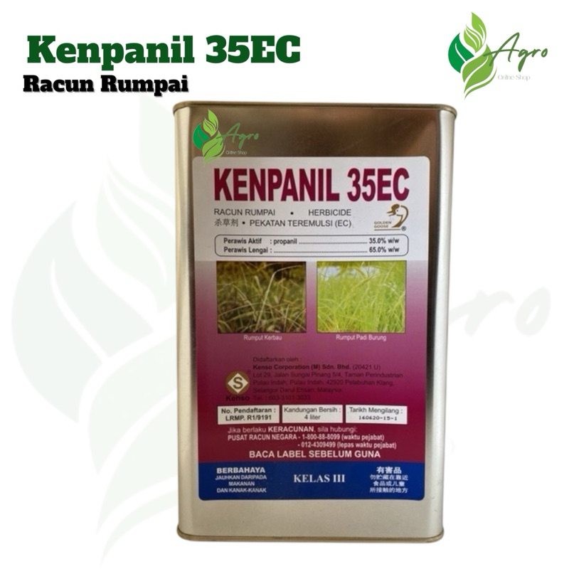 Kenpanil 35EC 4L/Propanil 35% Herbicide|Zepronex Racun Rumput Padi ...
