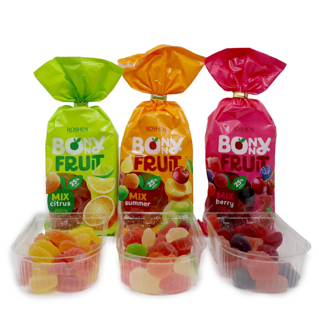BONNY FRUIT ROSHEN MIX SUMMER/MIX CITRUS/MIX BERRY JELLY CANDY 200G ...